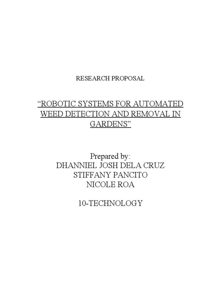 Research Proposal Chapter I | PDF | Automation | Robotics