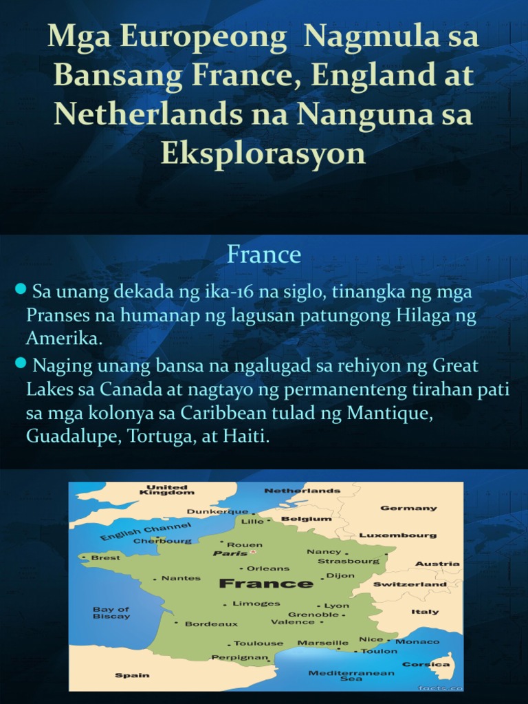 Mga Europeong Nagmula Sa Bansang France, England at Netherlands | PDF