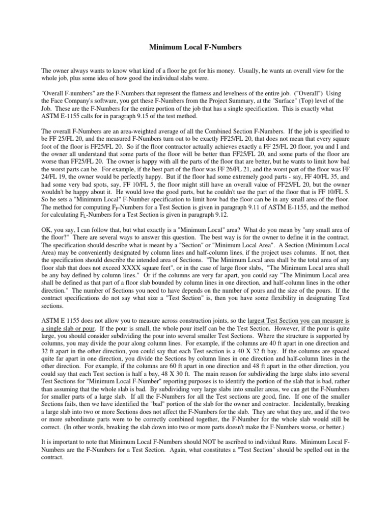 Minimum Local F-Numbers | PDF | Specification (Technical Standard)