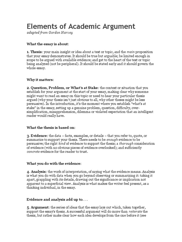 Elements of Academic Argument | PDF | Essays | Argument