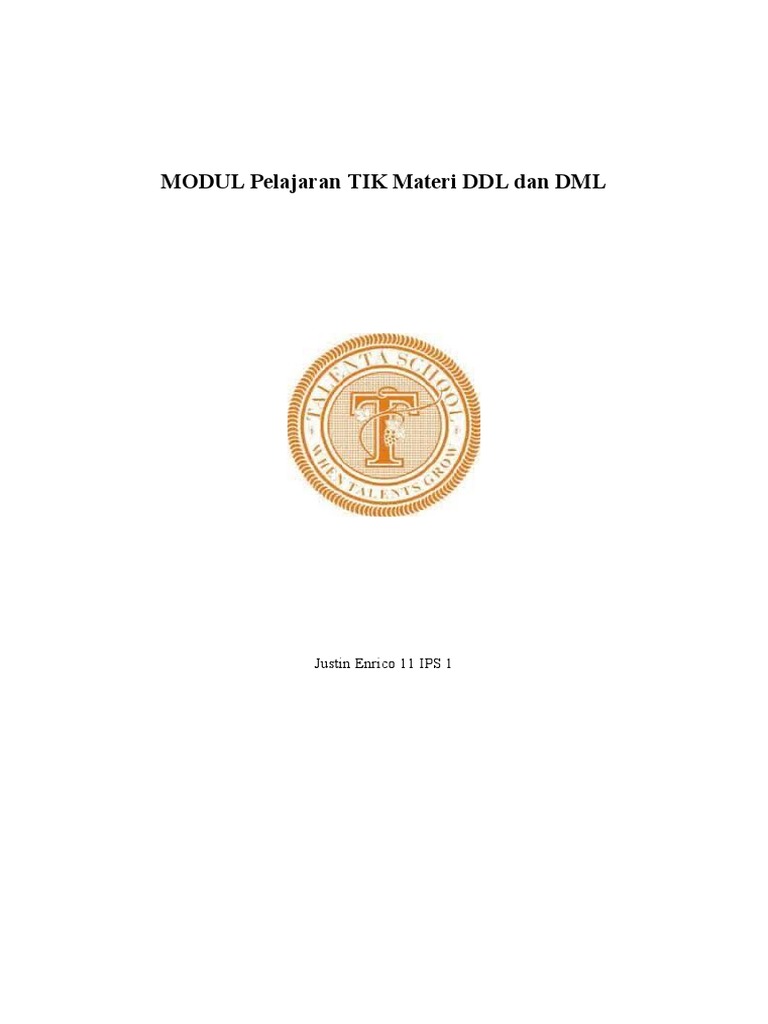 Tutorial Basis Data DDL & DML | PDF | Komputer Tutorial Basis Data DDL & DML | PDF | Komputer