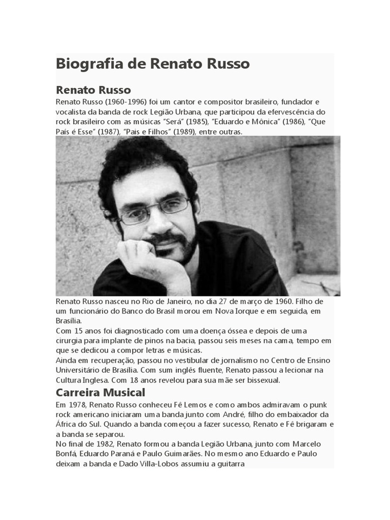 Biografia de Renato Russo | PDF