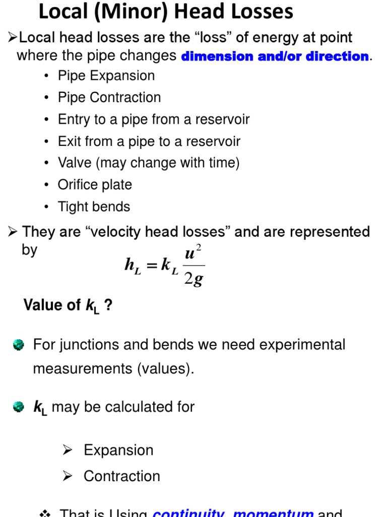 Local Head Losses in Pipe Systems | PDF | Soft Matter | Continuum Mechanics