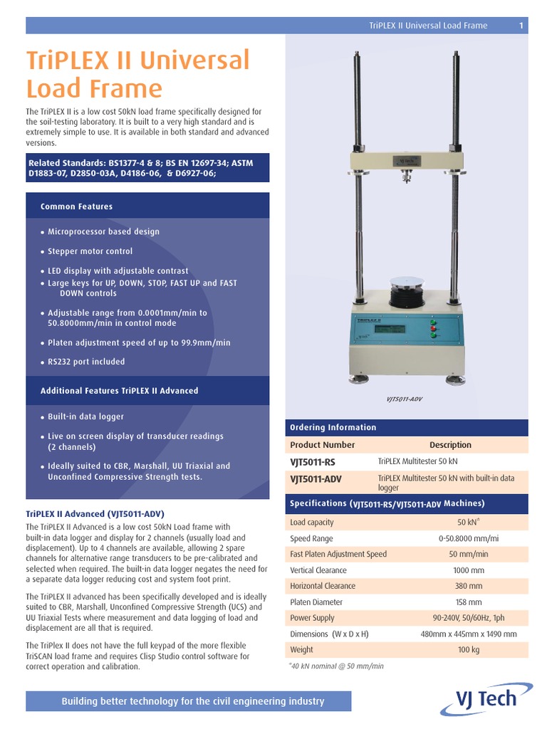 TriPLEX II Universal Load Frame Datashee | PDF