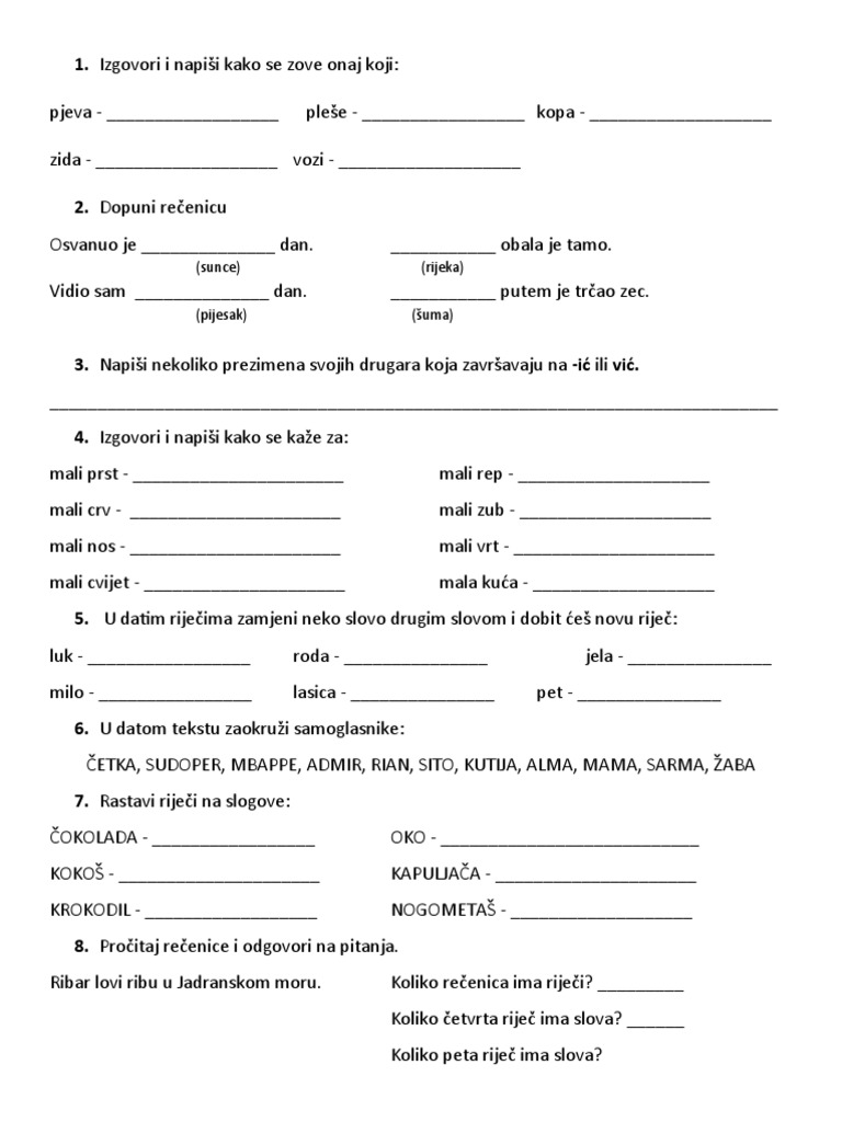 Bosanski Zavrsni Test | PDF