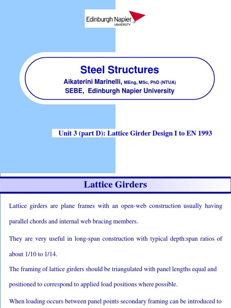 3D - Lattice Girder Design I | PDF