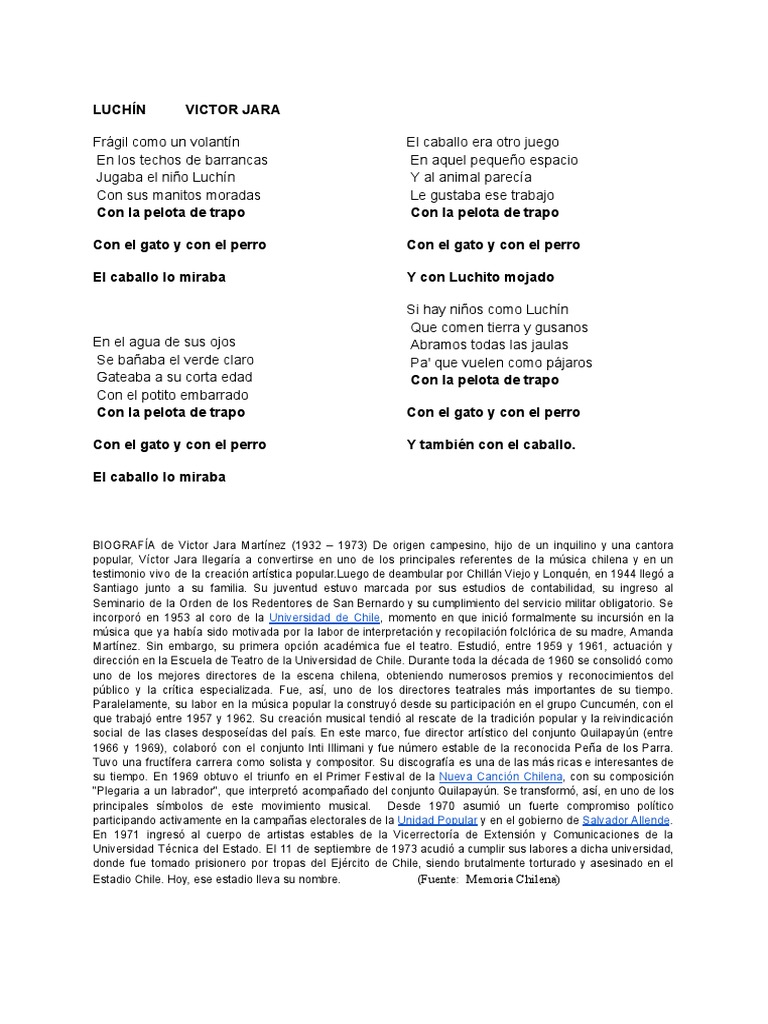 Luchín - Victor Jara | PDF