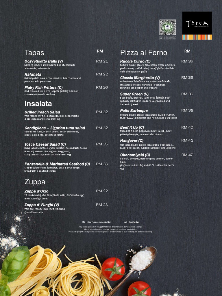 DTMLK Tosca A La Carte Menu 2023 QR Code BG - Compressed | PDF | Food ...