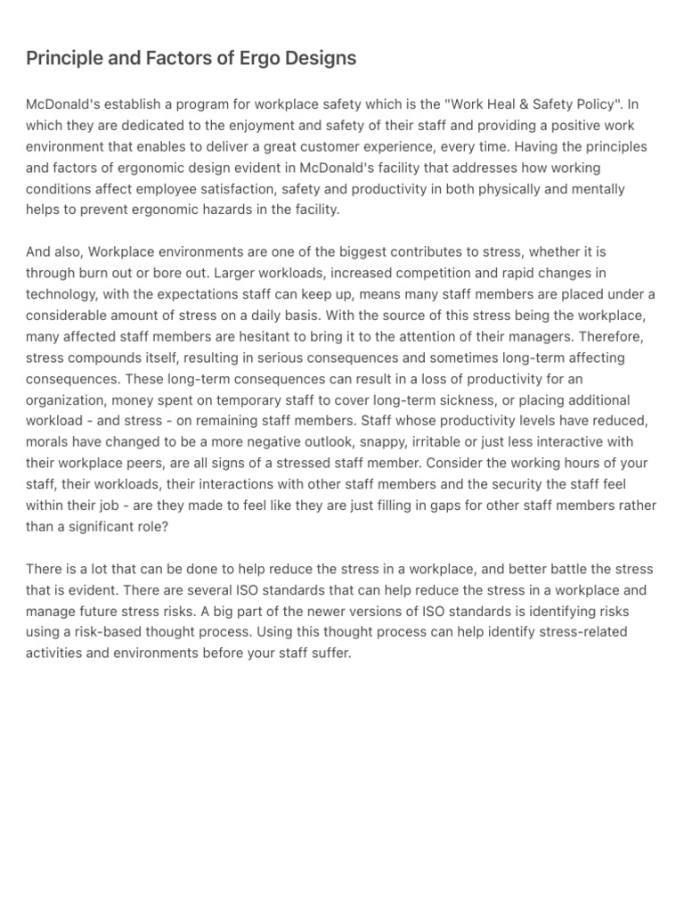 Principle and Factors of Ergo Designs | PDF