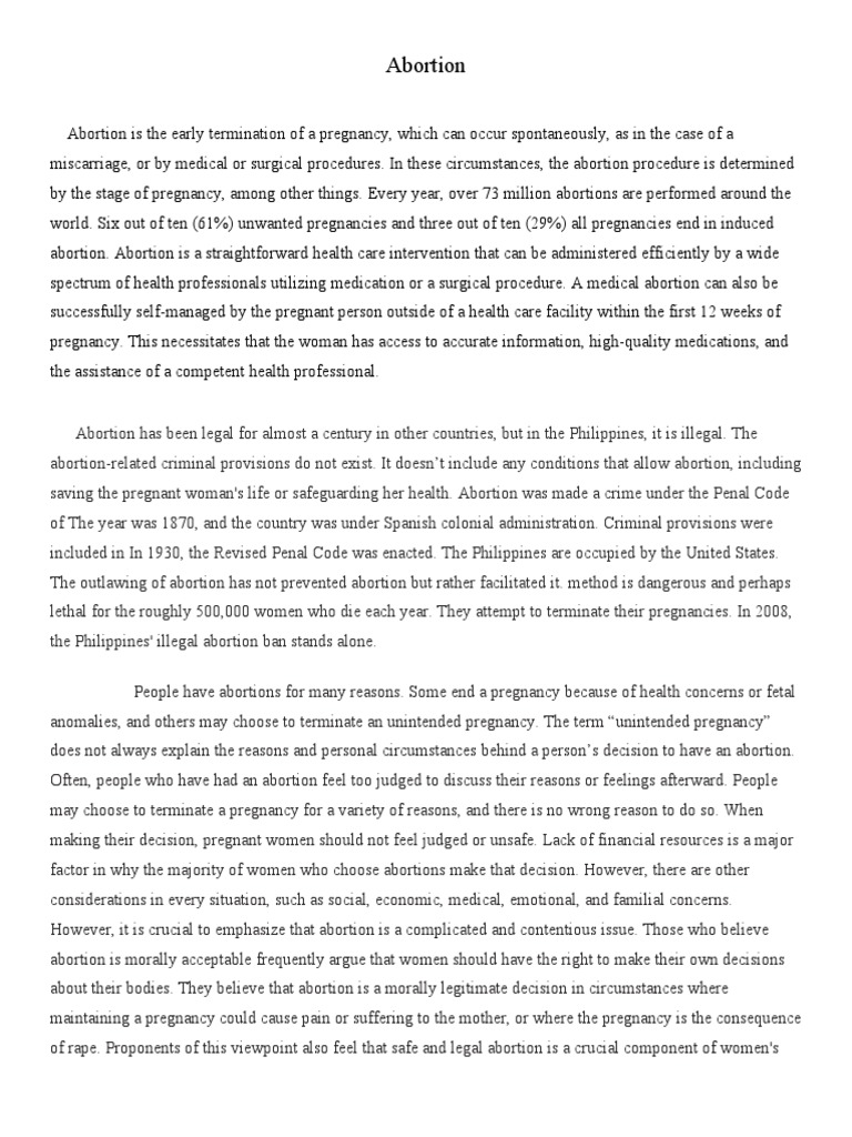 Abortion Thesis | PDF