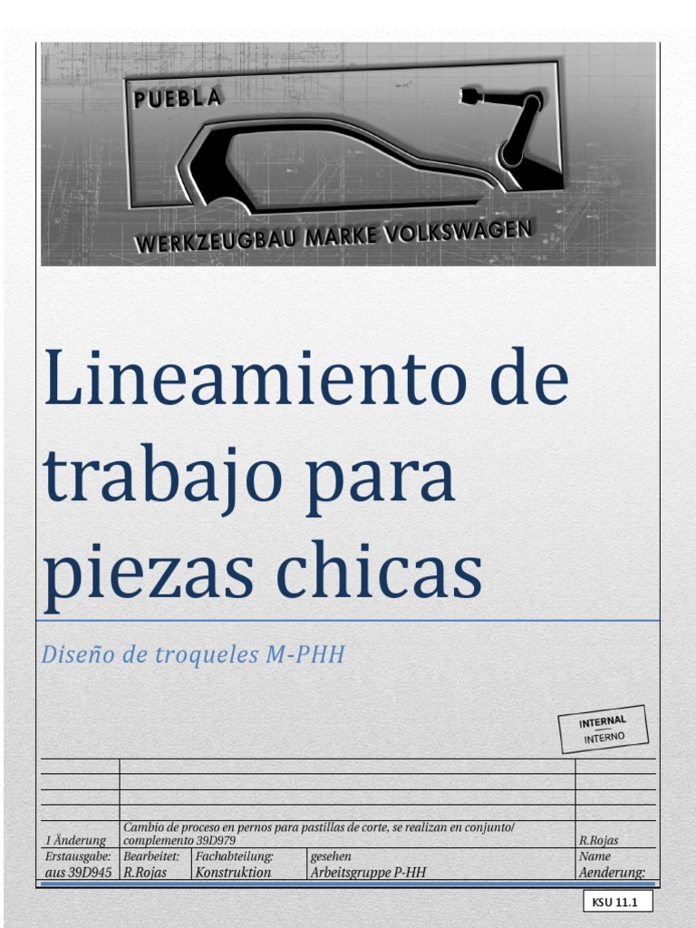 LT 03 Lineamiento Maquinado Piezas Chicas R2020 SKU12.2 | PDF | Modelo ...