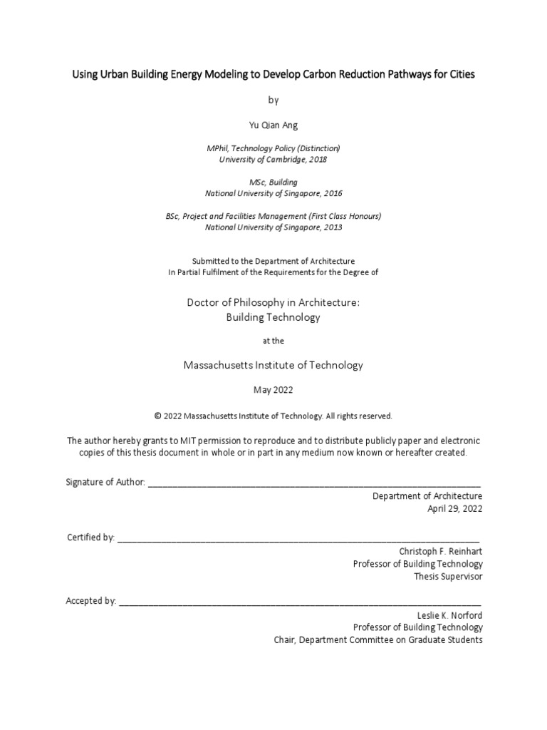 Ang Yuqian PHD Architecture 2022 Thesis | PDF | Climate Change ...