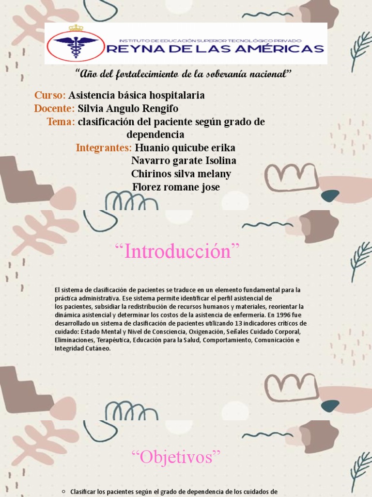 Clasificacion Del Paciente Segun Grado De Dependencia Pdf