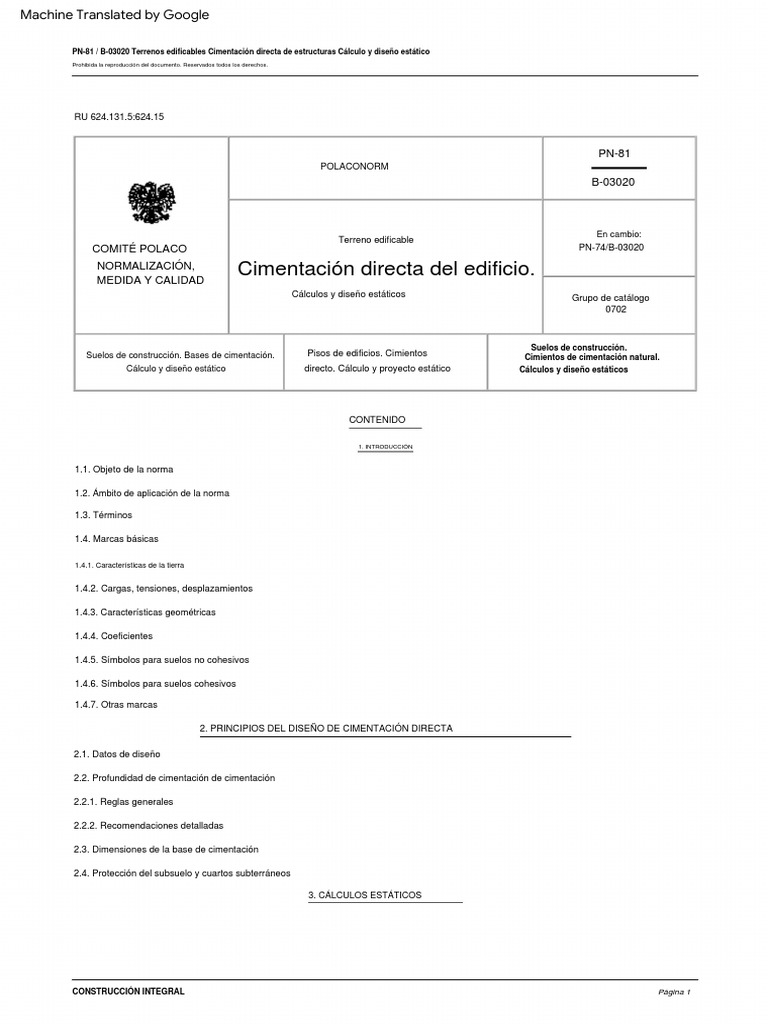 PN-B-03020 - 1981.grunty Budowlane - Posadowienie Bezposrednie ...