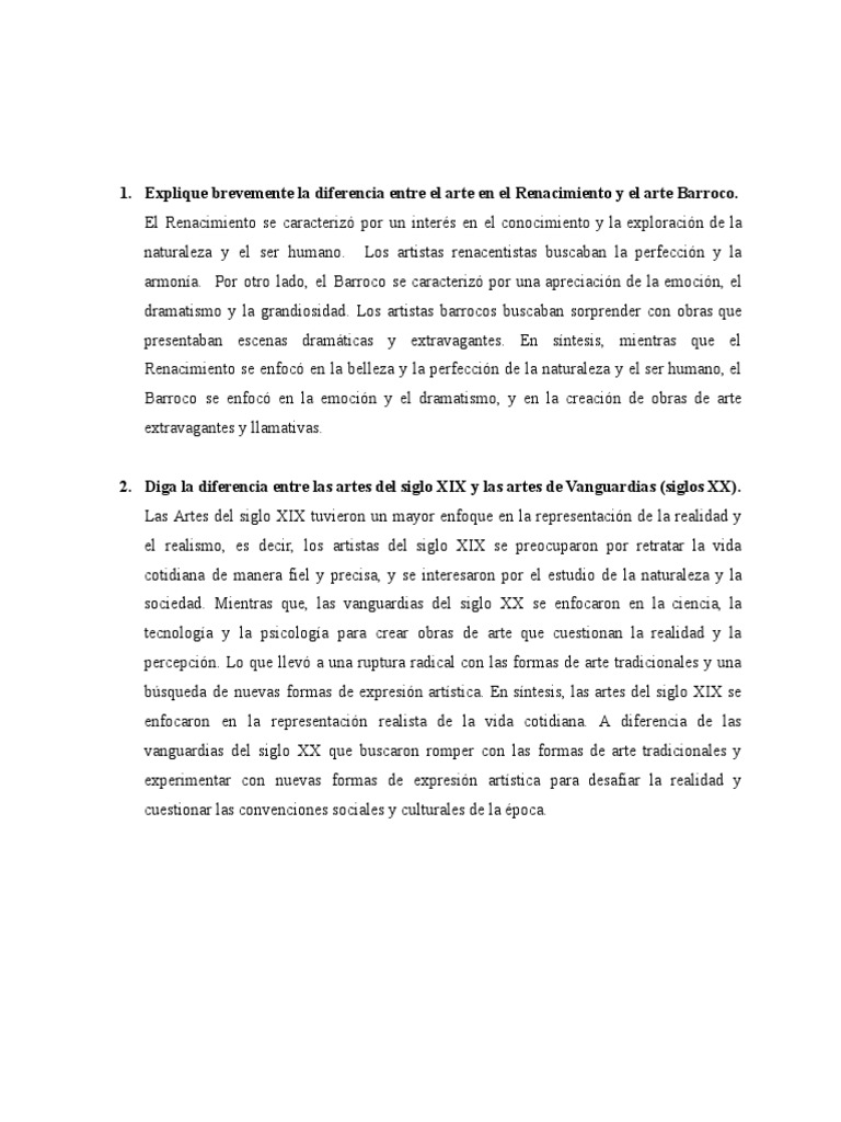 Ejercicio de Retroalimentacion | PDF | Cubismo | Vanguardia