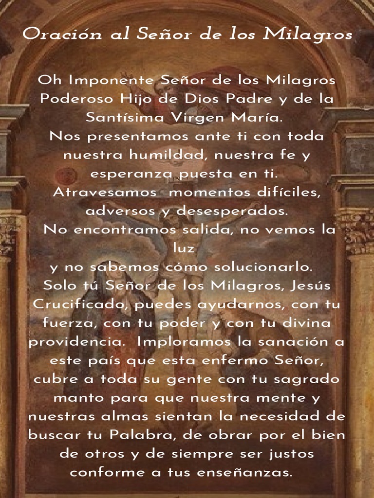 Oracion Al Señor de Los Milagros | PDF