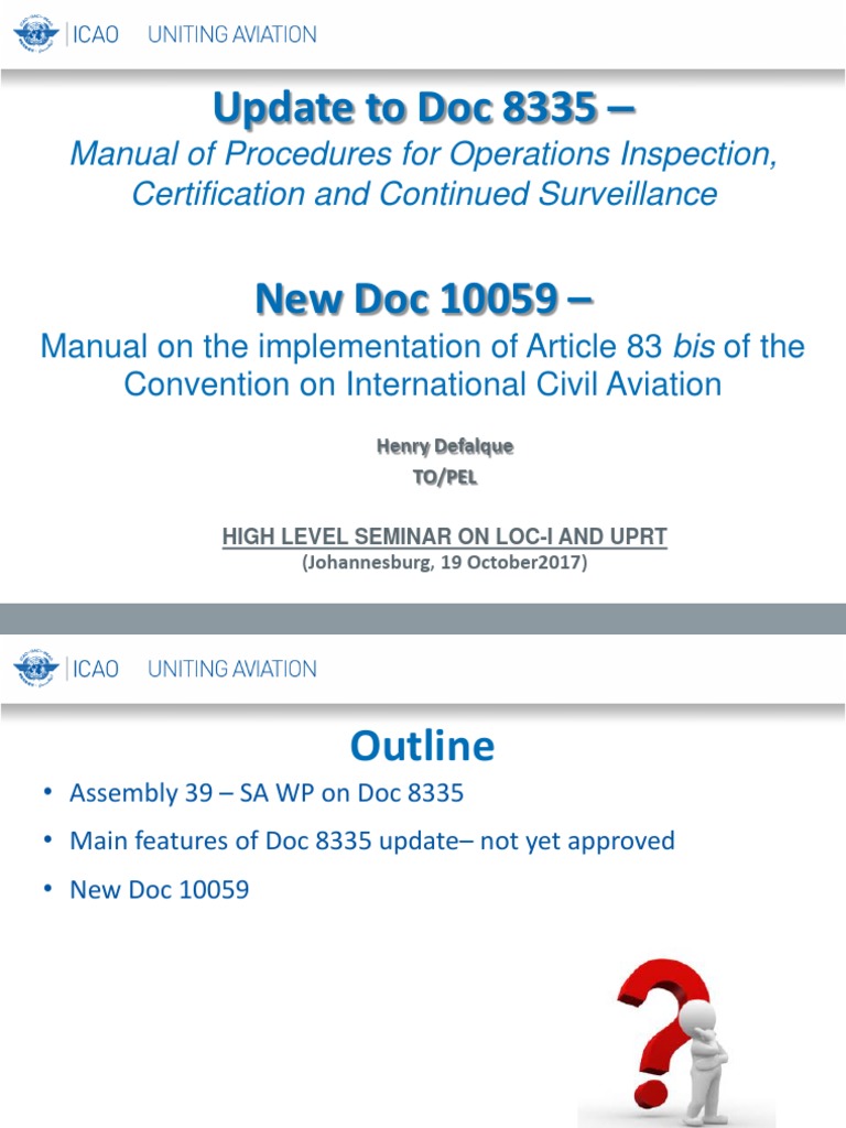 Update To Doc 8335 - : Manual of Procedures For Operations Inspection, Certification and ...