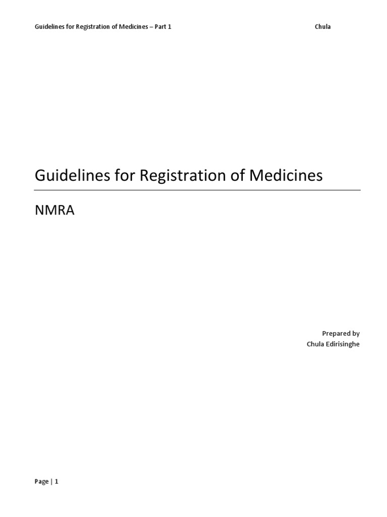 NMRA Medicine Registration Guidelines | PDF | Solvation | Isomer