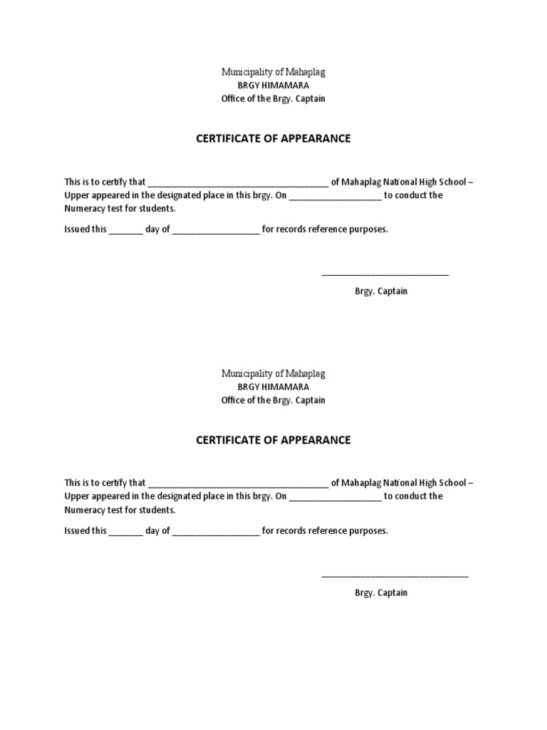 Cert Appearance | PDF