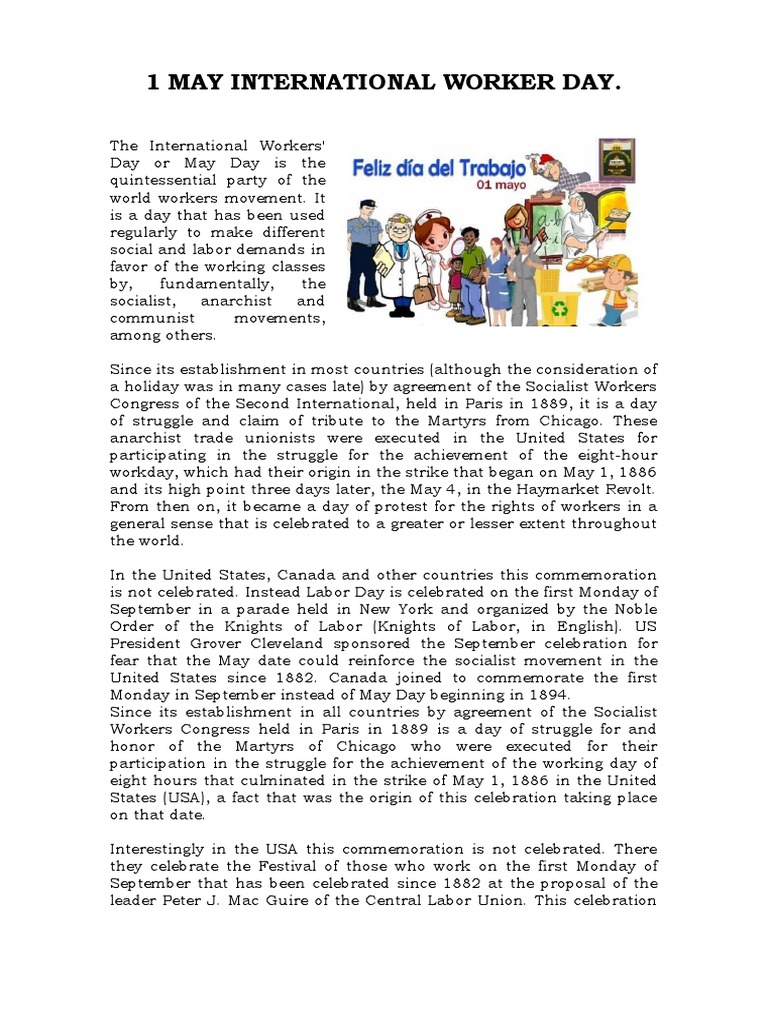 1 May International Worker Day | PDF