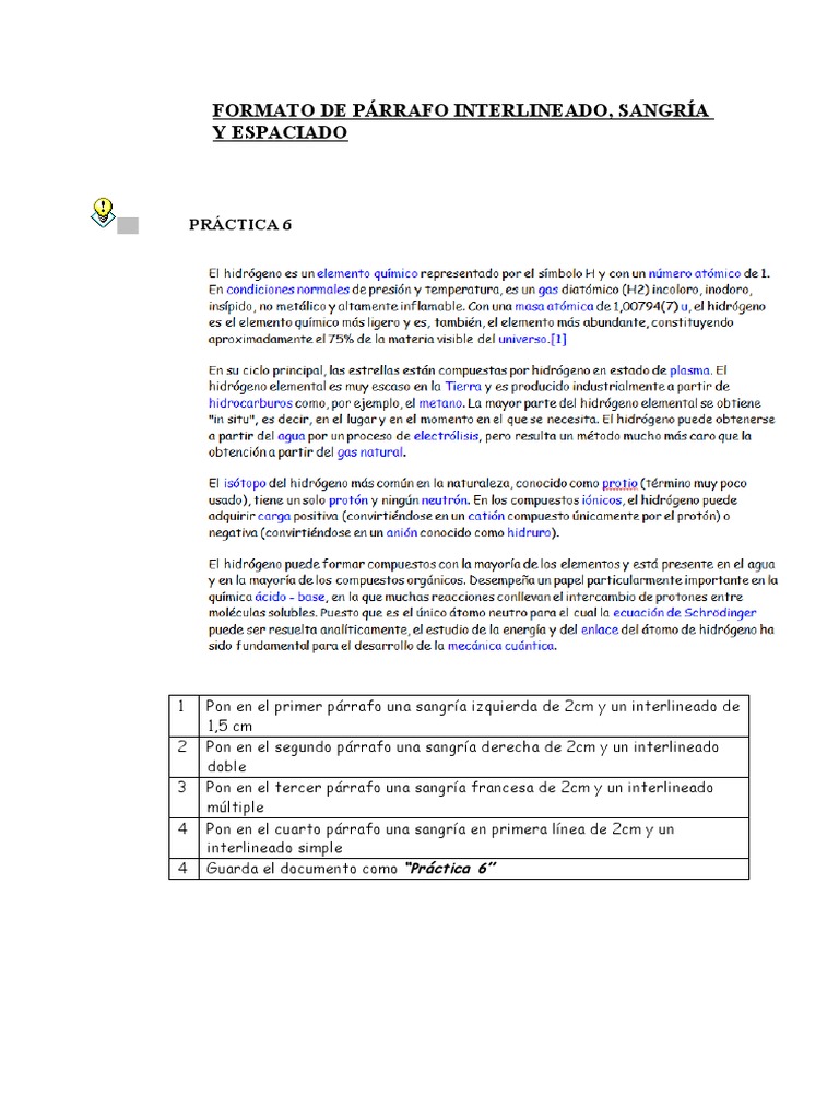 Formato de párrafo en Word | PDF