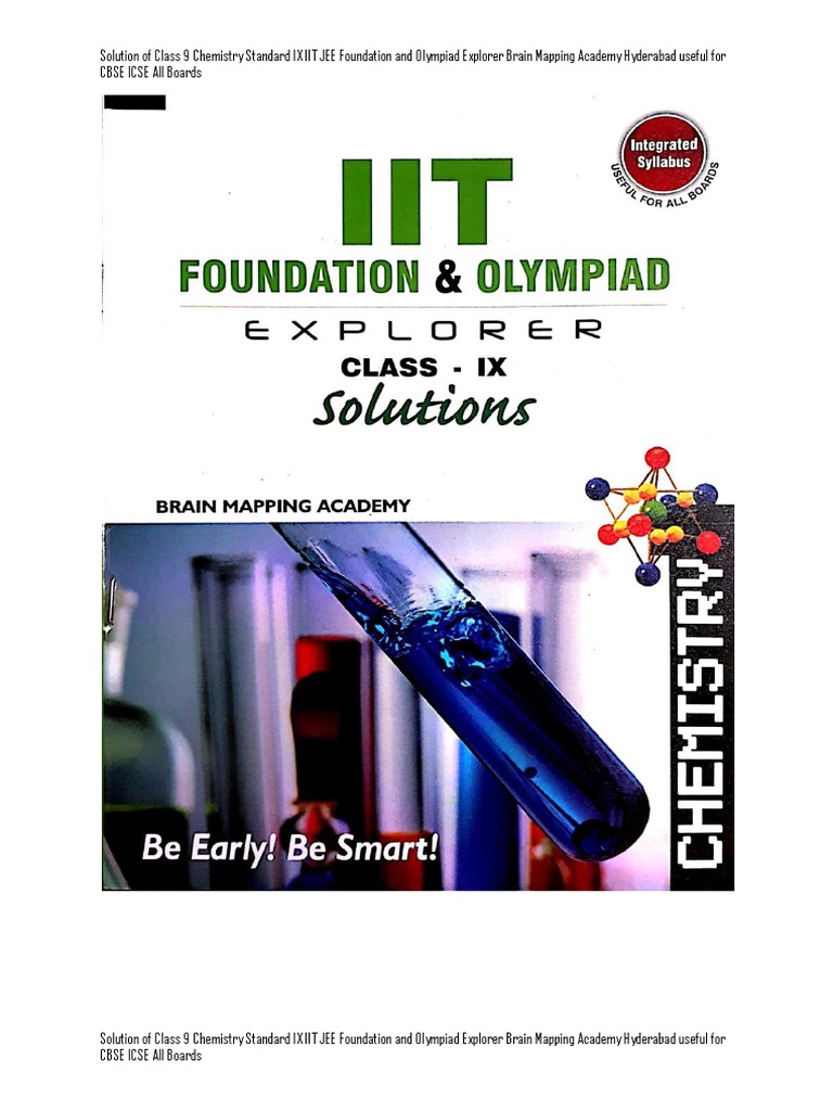 Solution of Class 9 Chemistry Standard Ix Iit Jee Foundation and Olympiad Explorer Brain Mapping ...