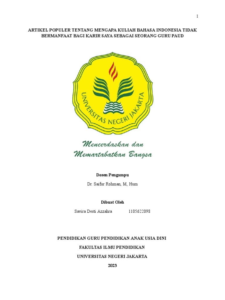 Contoh Artikel Populer | PDF