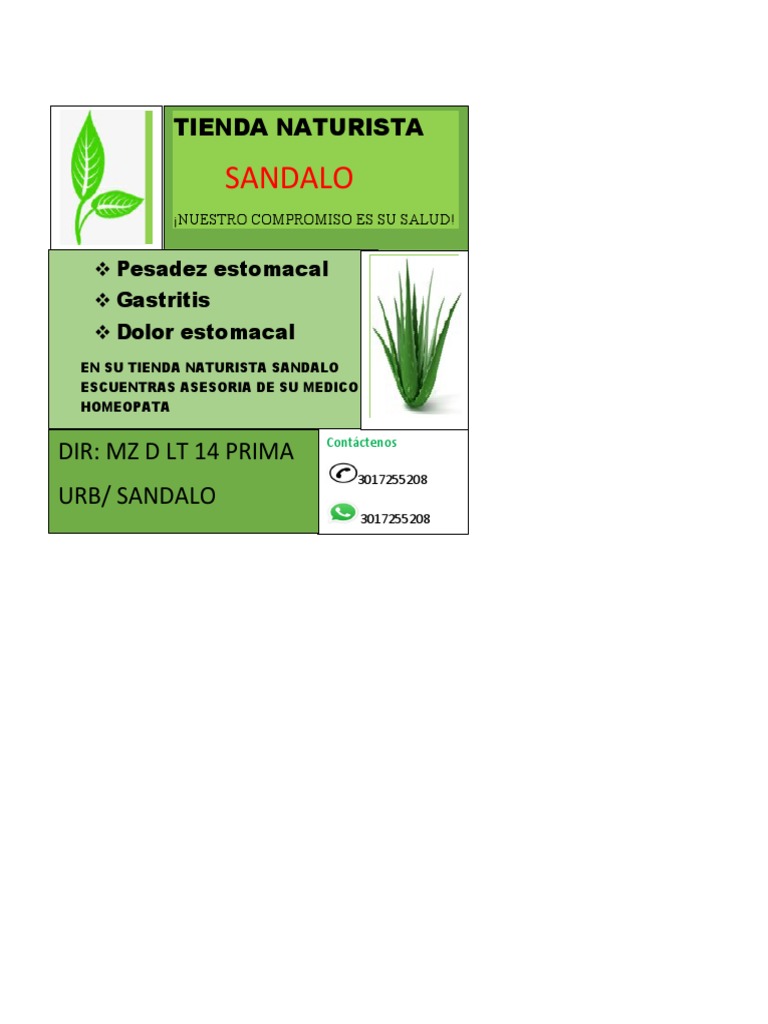 Tienda Naturista Sandalo: Salud Digestiva | PDF
