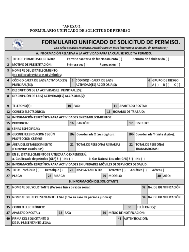 Formulario Ministerio de Salud | PDF