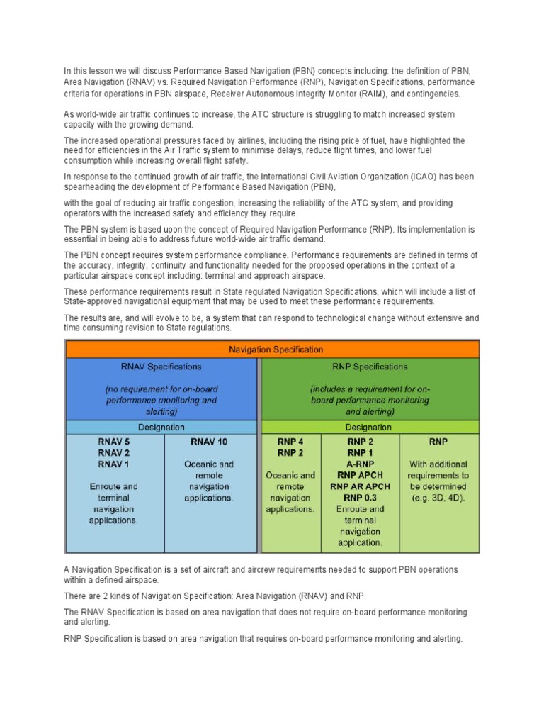 PBN | PDF | Air Traffic Control | Aviation