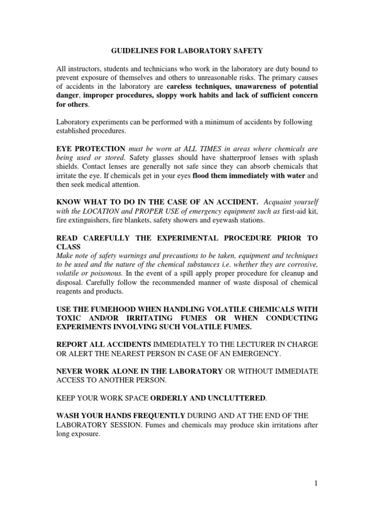 Lab Safety and Standardization Guidelines | PDF | Mole (Unit ...
