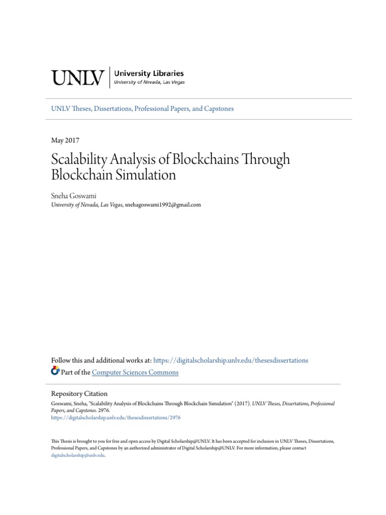 Scalability Analysis Of Blockchains Through Blockchain Simulation Pdf Cryptocurrency