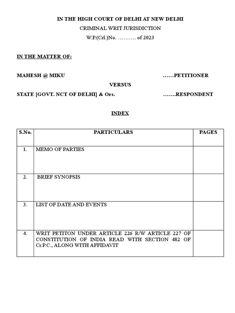 Criminal Writ Petition | PDF | Prison | Life Imprisonment