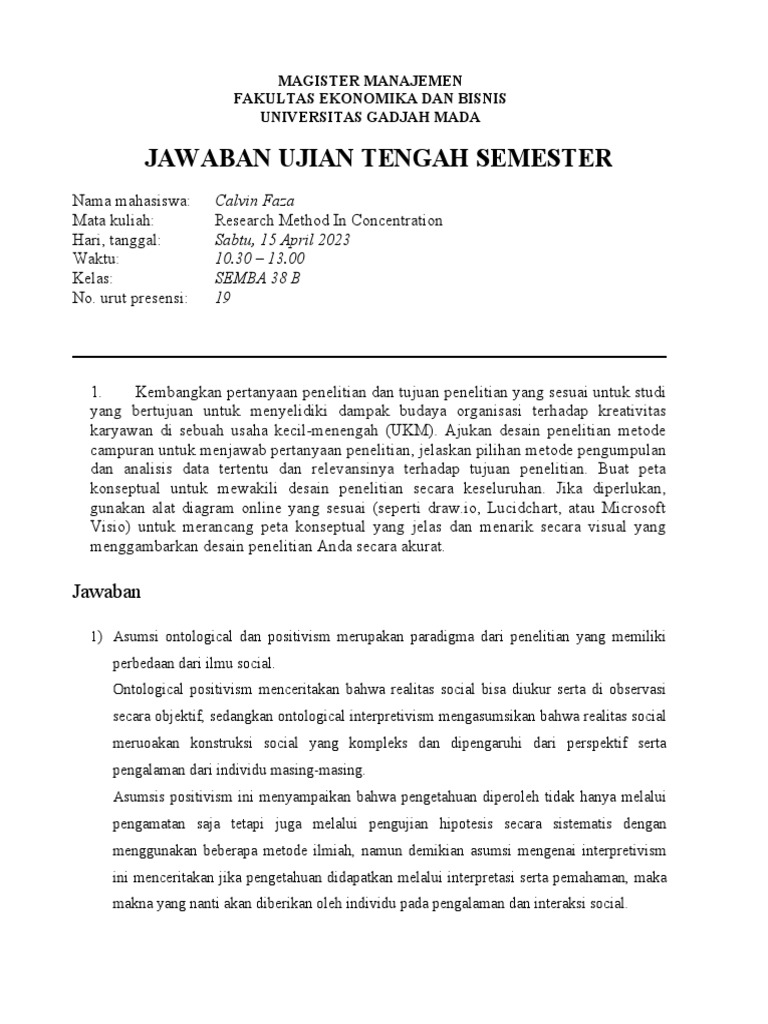 Template Jawaban Ujian Uas | PDF