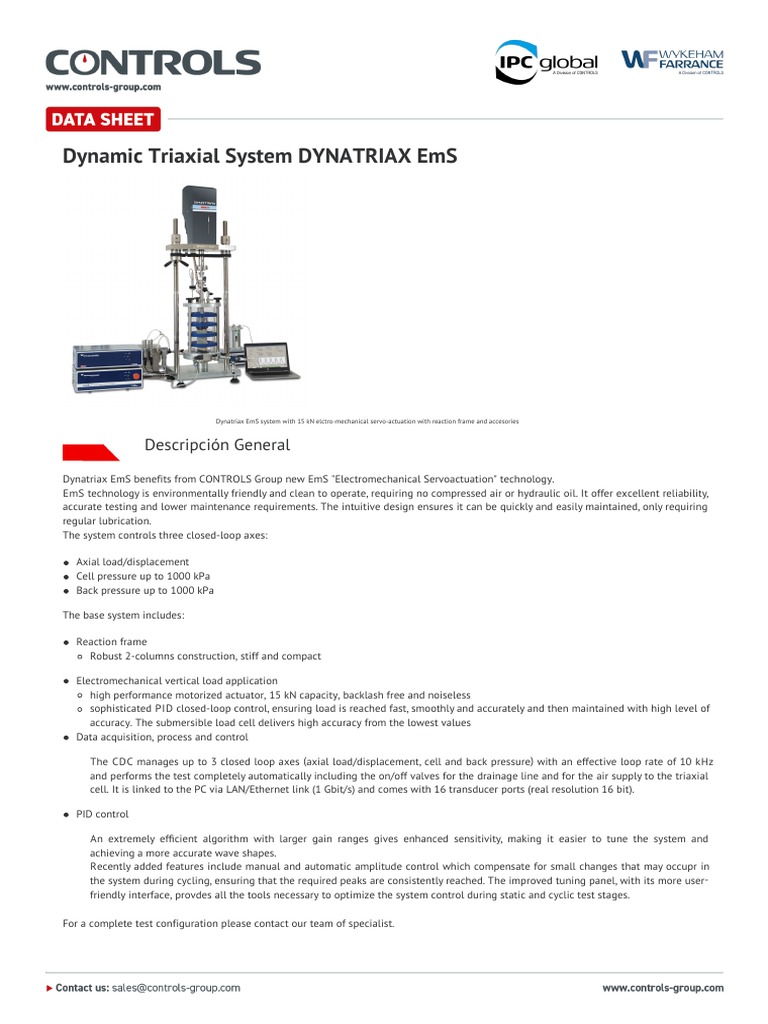 Dynamic Triaxial System DYNATRIAX EmS | PDF | Control Theory | Physical ...
