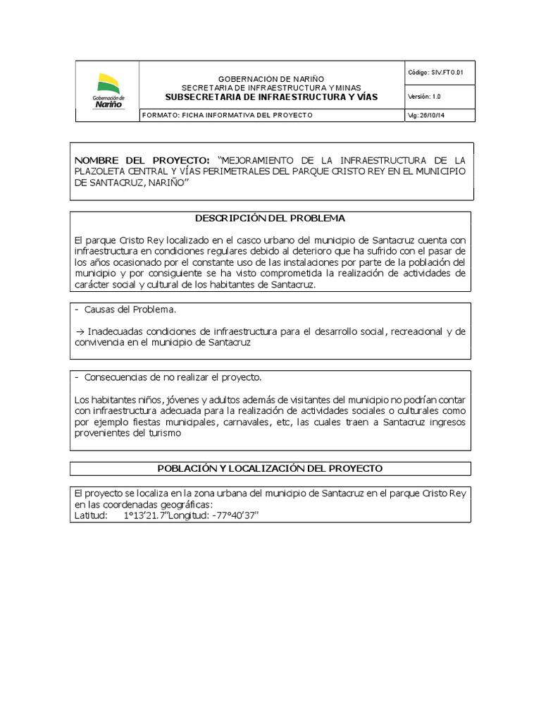 FICHA INFORMATIVA | PDF | Infraestructura | Ingeniería