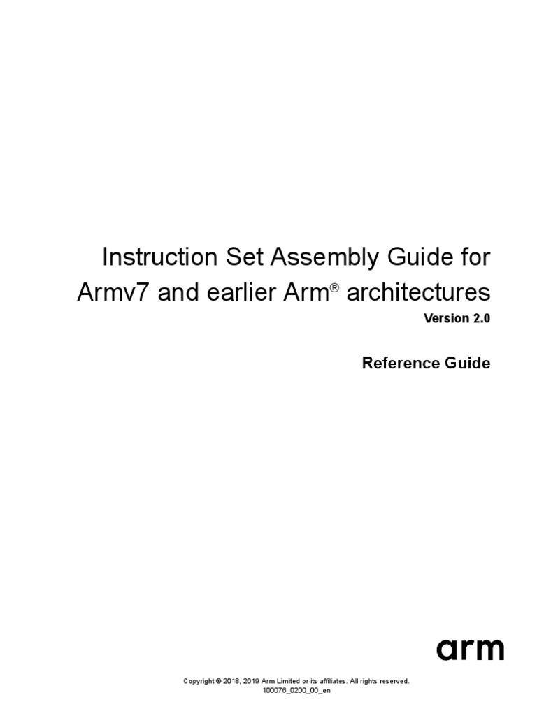 Instruction Set Assembly Guide For Armv7 and Earlier Arm Architectures ...