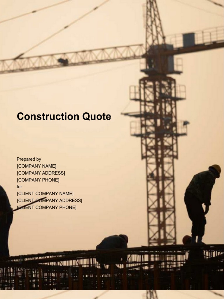 Construction Quote Template | PDF | Finance & Money Management