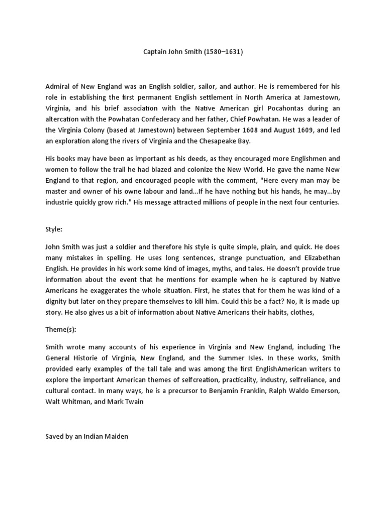 John Smith | PDF | Travel | History