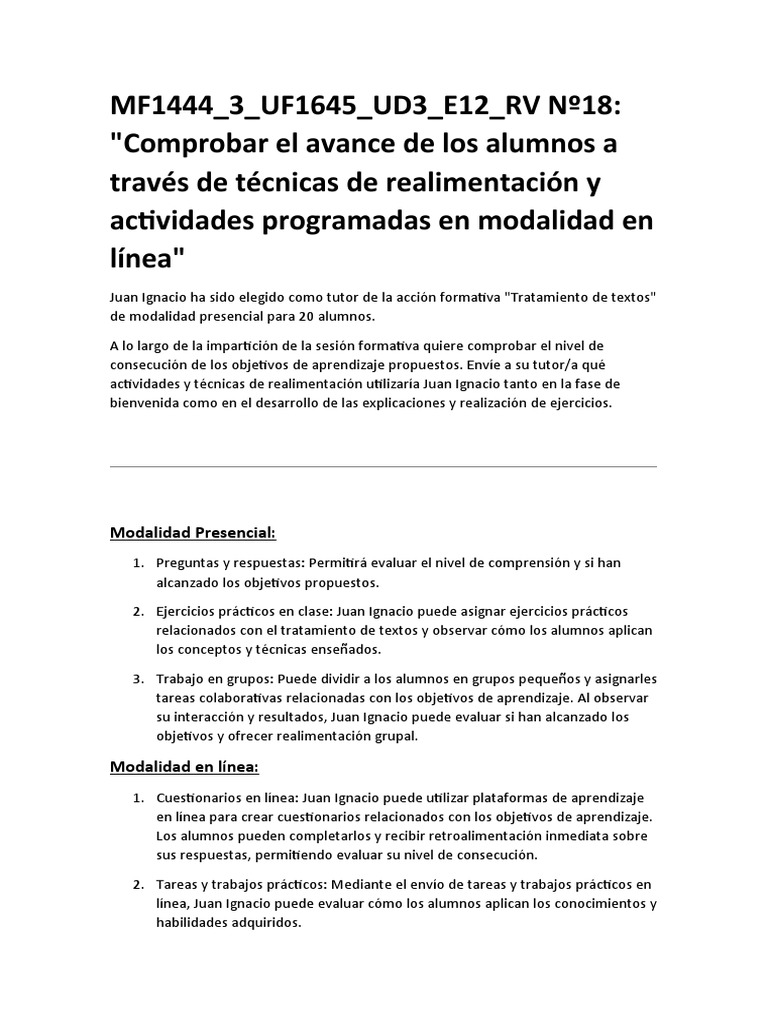 Técnicas de Realimentación en Formación | PDF | Crecimiento personal y ...
