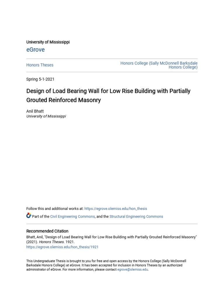 Design of Load Bearing Wall For Low Rise Building With Partially | PDF