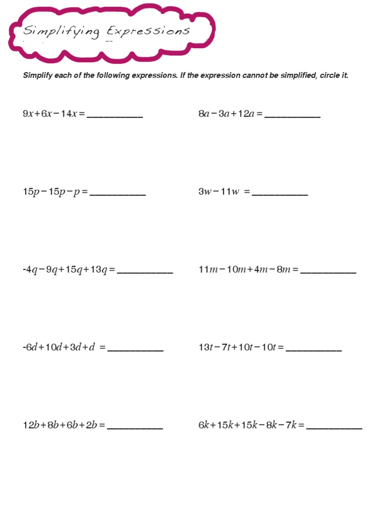 Simplify Expressions | PDF