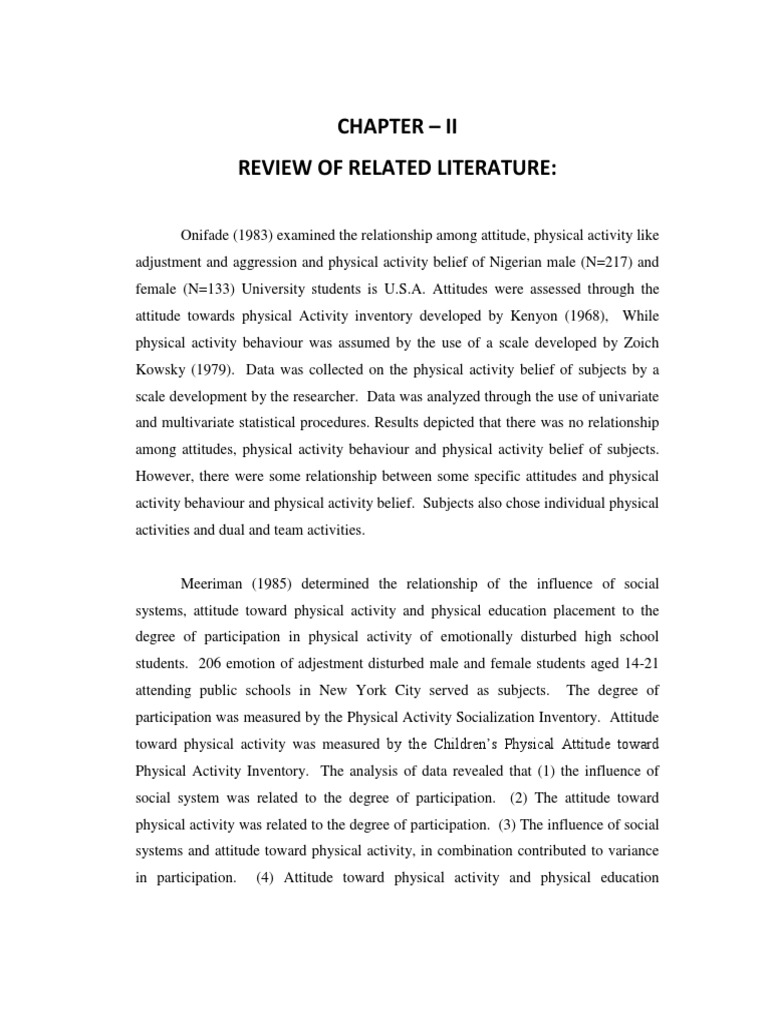 Chapter II Review of Related Literature Shodhganga | PDF | Attitude ...