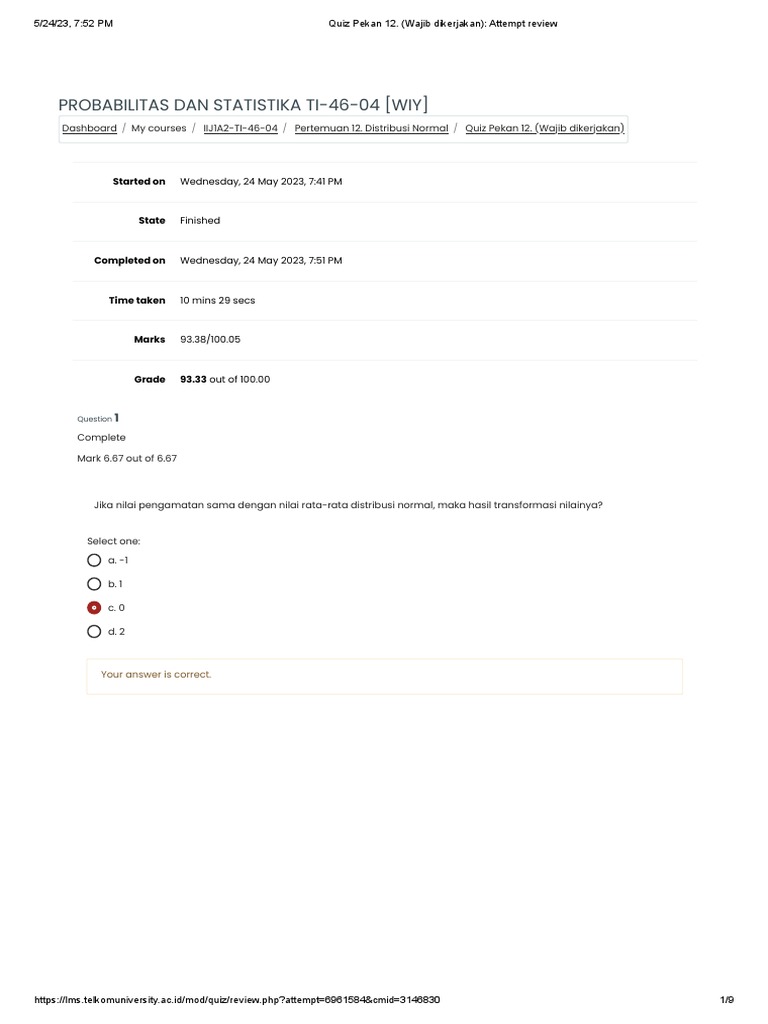 Kuis 12 Probstat | PDF | Statistics