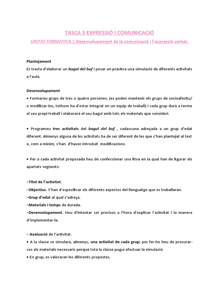 Tasca 3 El Bagul Del Buf | PDF