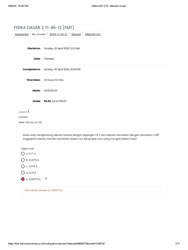 SIMULASI UTS - Attempt Review | PDF