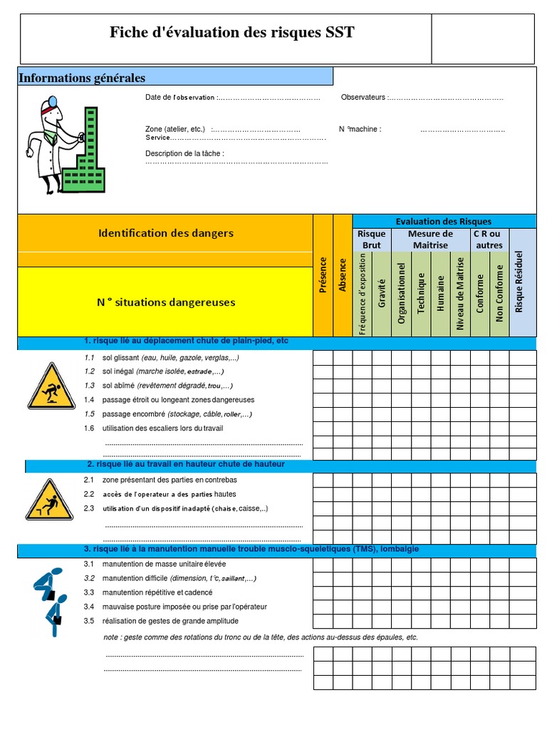 Fiche D'évaluation Des Risques SST | PDF | Risque | Bruit