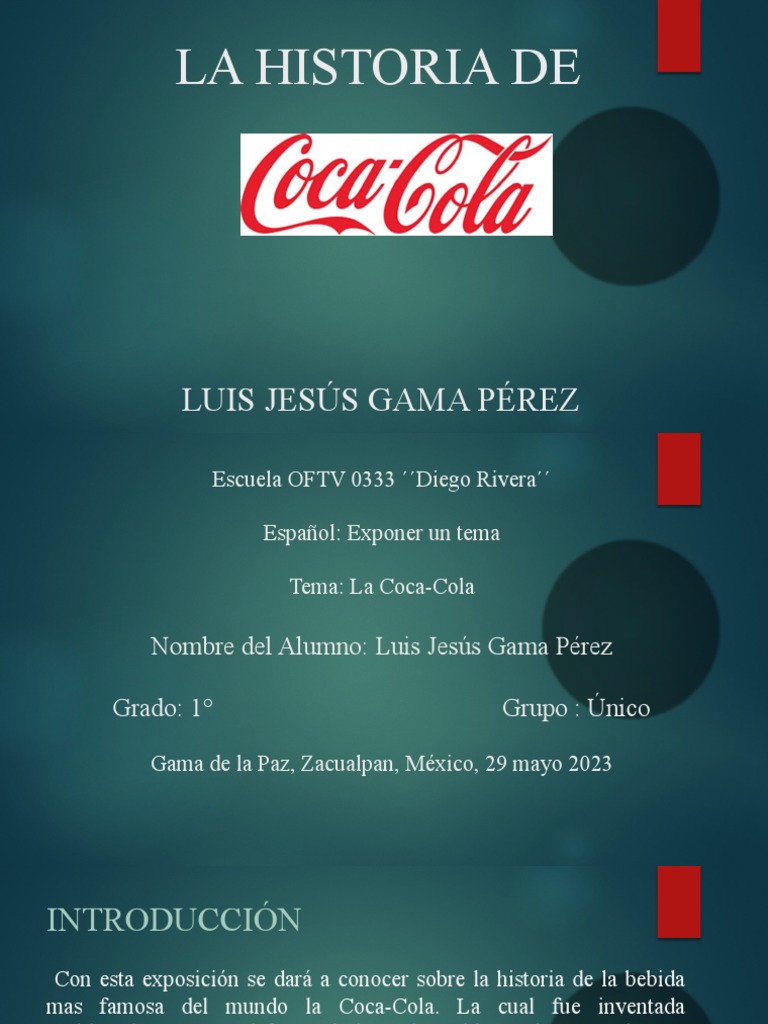 Historia de Coca-Cola y sus ingredientes | PDF | Coca Cola | Comida y ...