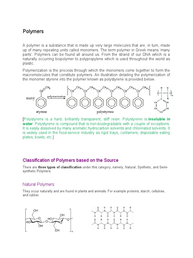 Polymer Class 1 | PDF | Polymers | Polymerization