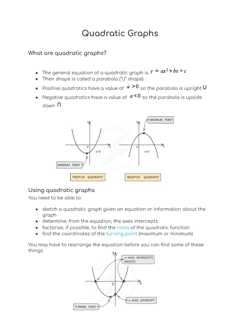 2.1.1 Quadratic Graphs | PDF